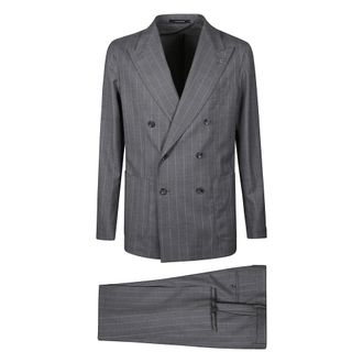 Tagliatore Montecarlo Zweireihiges Sakko - - Suits - Herren - Grau - XL