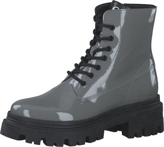 Tamaris Damen Schnürstiefel Blockabsatz; TAUPE PATENT/beige; 40 EU