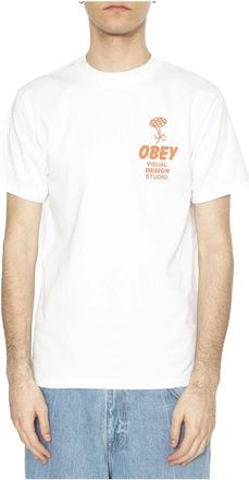 Obey Homme, Tops, Blanc, Taille: XL T-Shirt Ras du Cou