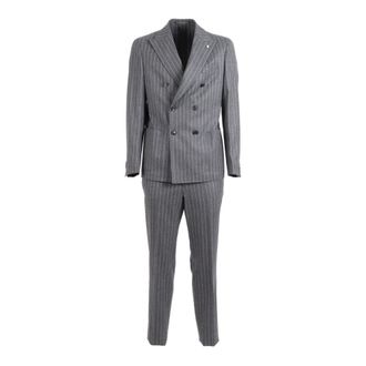 L.B.M. 1911 Nadelstreifen-Anzug im Double-Breasted-Stil - - Suits - Herren - Grau - M