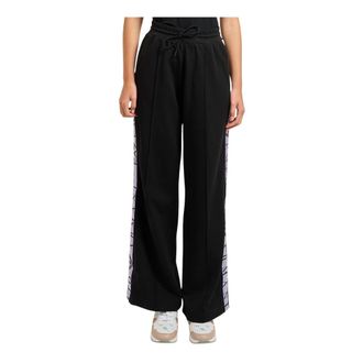 Emporio Armani Femme, Pantalons, Noir, Taille: 44 FR Pantalon large &agrave; bande lat&eacute;rale