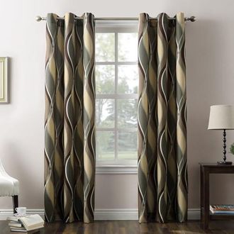 No. 918 Intersect Vorhänge, mit Ösen, halbtransparent, 121,9 x 213,4 cm, Fichte, 2 Stück