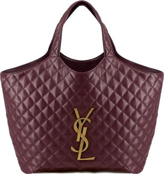 Saint Laurent Icare Quilted Logo Tote Bag