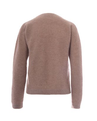 Fabiana Filippi Womens Knit Sweater Boxi Mocha Meringue Virgin Wool Jumpers