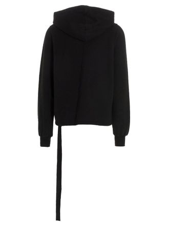 Rick Owens Asymmetrical Stitching Hoodie - Black