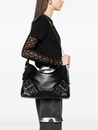 Givenchy Womens Shoulder Bag Voyou Medium Black Calfskin