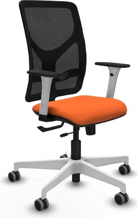 Piqueras y Crespo Programmierstuhl mit Armlehnen in Wei&szlig; und Schwarz, h&ouml;henverstellbare Lendenwirbelst&uuml;tze, ausgestattet mit Syncro/Traslack und Schneideschaum, Schwarz