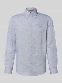 Tommy Hilfiger Regular Fit Freizeithemd aus Baumwoll-Leinen-Mix