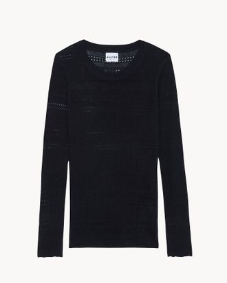 Kujten Top pointelle soie cachemire - Top Semeti Pointelle