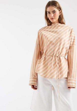 & Other Stories Drapiertes Hemd in Orange gestreift