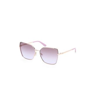 Guess Femme, Accessoires, Violet, Taille: 59 MM Lunettes de soleil g&eacute;om&eacute;triques papillon en m&eacute;tal