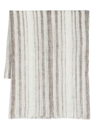 Brunello Cucinelli écharpe à bords francs - Blanc