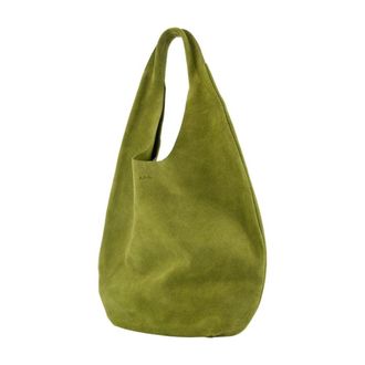A.P.C. Womens Le Neige Shopper Bag - A.p.c. Leather Green Cowhide Totes-Shopping-Bags