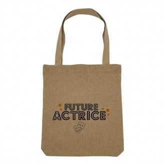 Fabulous Sac Shopping Tote Bag Aspect Lin - Future Actrice M&eacute;tier Films Com&eacute;dienne - Sac de Courses Toile Epaisse 360g Beige Naturel Cabas Port&eacute; Epaule Solide 