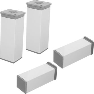 OSALADI 4 Stück Verstellbare Möbelbeine Weiß Metallstützen Höhenverstellbare Füße für Sofa Tisch Küchen Badezimmerschränke mit Stabiler Korrosionsbeständiger 