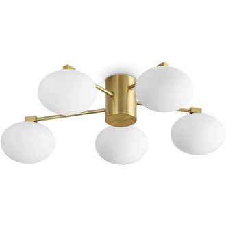 Ideal Lux Ideal Lux - hermes Plafonnier Globe 5 Lumi&egrave;res 60cm Laiton