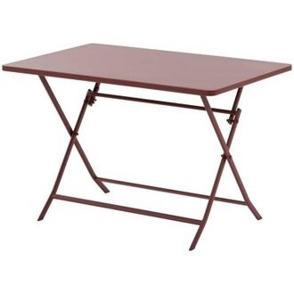 Hesperide Table de jardin pliante rectangulaire Greensboro lie de vin 4 places en acier - Hespéride
