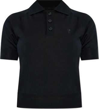 Ami Femme, Pulls, Noir, Taille: 40 FR Polo Chemises