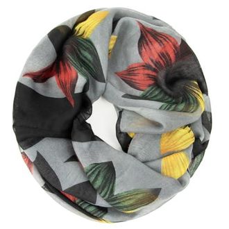 Glamexx24 &Eacute;charpe tube pour femme - &Eacute;charpe longue avec motif - &Eacute;charpe boucl&eacute;e - Foulard rond l&eacute;ger, rouge, vert, jaune, gris, noir, Lang