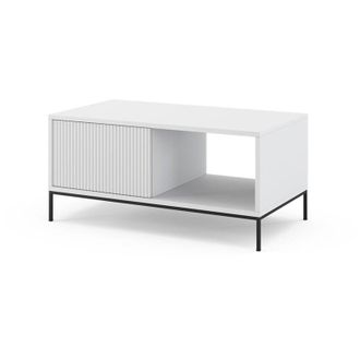 Vicco Table basse Eliza, Blanc, 90 x 50 cm avec un tiroir