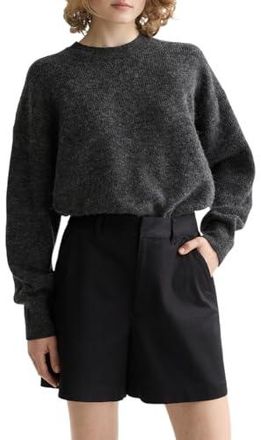 Scotch & Soda Core Fuzzy Crew Neck Pullover Sweater, Charbon m&eacute;lang&eacute; 030, M Femme