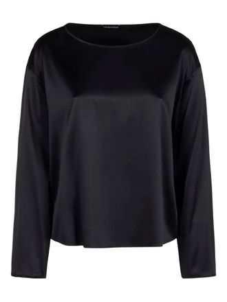 Emporio Armani Klassische Satinbluse - Blau