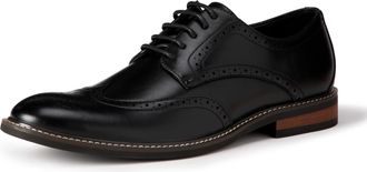 Amazon Essentials Herren Derby-Abendschuhe Mit Wingtip-Zehenpartie, Schwarz, 39.5 EU