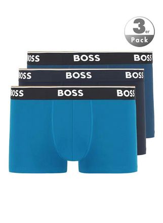 HUGO BOSS Herren Unterw&auml;sche blau Baumwolle & Mix unifarben