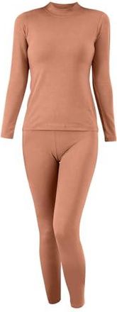 Generic Sous-vêtements thermiques fins pour femmes, sous-vêtements chauds à col rond, couches de base douces, ensemble de couches de base thermiques, ensemble