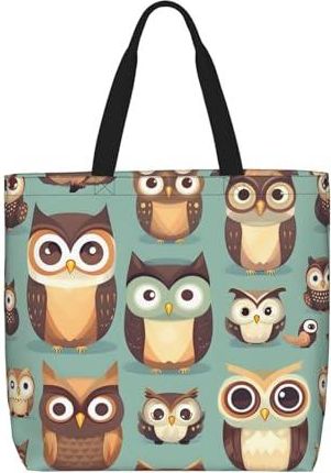 Generic Animaux De Dessin Anim&eacute; Hiboux Mignons Sac A Main Femmes L&eacute;ger Sacs D&eacute;contract&eacute; Sac Fourre-Tout Pour Voyage Plage Gym