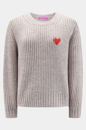 Six-O-Seven Strickpullover Valentine Grobstrick-Pullover mit Herzmotiv Beige
