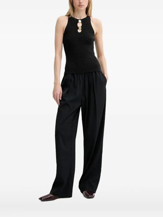 Sessun haut en maille côtelée - Noir