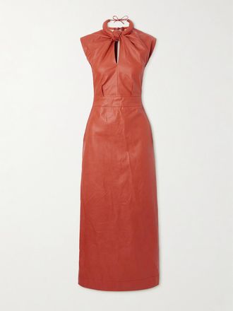 Johanna Ortiz + Net Sustain Symbol Of Power Maxikleid Aus Kunstleder Mit Cut-out - Rot