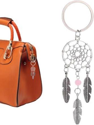 Generic Porte-clés attrape-rêves - Attrape-rêves - Attrape-rêves en plumes - Ornement bohème, pendentif attrape-rêves, porte-clés en plume, porte-clés attrape