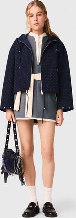 Maje Windjacke Mit Strass Und Kapuze - Marineblau - Maje