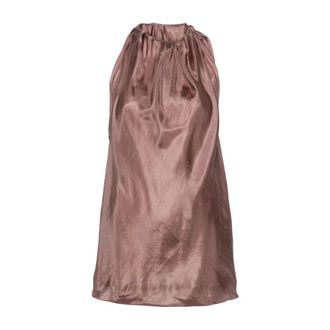 Rick Owens Femme, Tops, Rose, Taille: 36 FR Chemisier en soie avec détail rassemblé