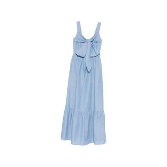Liu Jo Femme, Robes, Bleu, Taille: 40 FR Robe Maxi &agrave; Volants et D&eacute;tail de