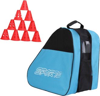 Harilla Rollschuh-Tasche, Inline-Skate-Tasche für Kinder, Premium-Schlittschuh-Taschen für Kinder Erwachsene, Blau mit 10 Sportzapfen