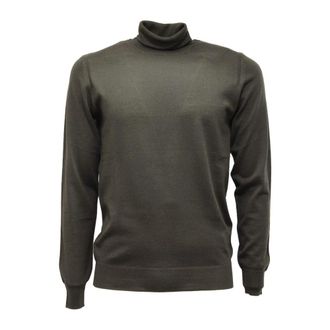 Paolo Pecora Woll Rollkragenpullover Milit&auml;rgr&uuml;n - - Knitwear - Herren - Gr&uuml;n - S