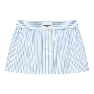 Alexander Wang Mini short-jupe boxeur mi-haute - Femme - Shorts - Bleu - Taille: 38 FR