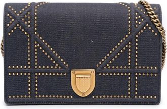 Dior portefeuille Diorama à bride en chaîne (2017) - Bleu