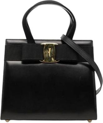 Ferragamo Pre-owned Sac &agrave; main en cuir - Femme - Pre-owned - Noir - Taille: ONE Size