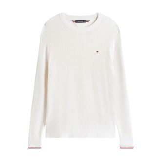 Tommy Hilfiger RWB Rib Crew Neck Jumper - - Knitwear - Herren - Wei&szlig; - XL