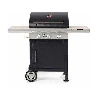 Barbecook Barbecue &agrave; gaz 3 feux - Puissance 11,4 kW - Grilles en fonte 3x (21x42)cm - Thermom&egrave;tre int&eacute;gr&eacute; - Pour 10 personnes - Taille L133 x l 57 x H115 cm
