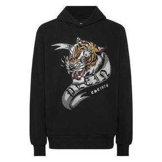 Philipp Plein Homme, Sweatshirts et sweats &agrave; capuche, Noir, Taille: 2XL SweaT-shirt &agrave; capuche Crystal Tattoo