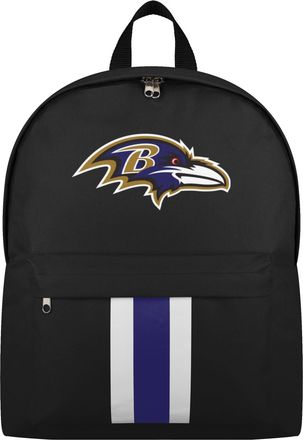 Foco NFL Offiziell lizenzierter Team-Farbe, Prim&auml;r-Logo, einfarbig, gestreift, Fu&szlig;ball-Schultasche, Reiserucksack, Baltimore Ravens, Einheitsgr&ouml;&szlig;e, Tagesru