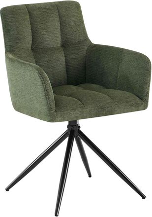 Clp Esszimmerstuhl Jonah, schwenkbarer Polsterstuhl mit Armlehne, 180&deg; Auto-R&uuml;ckstellmechanismus, Stoffbezug pflegeleicht, Stuhl f&uuml;r K&uuml;che, Farbe:gr&uuml;n
