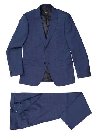 HUGO BOSS Herren Anzug schwarz kariert Slim Fit