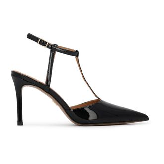 Kazar Lack Pumps mit Kn&ouml;chelriemchen - - Shoes - Damen - Schwarzk - 39 EU