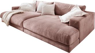 KAWOLA Big Sofa Madeline - Zeitloses Designer Cord XXL Couch - Komfortabel & Eleganz - 290x86x170cm, Rosa, Polyester